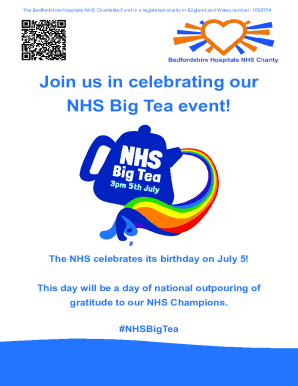 Fillable Online Join us in celebrating our NHS Big Tea event! Fax Email ...