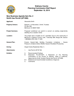 Fillable Online Siskiyou County Planning Commission Staff Report July ...