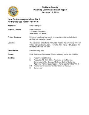 Fillable Online Planning Commission Agenda - Siskiyou County Fax Email ...