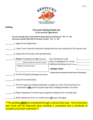 Fillable Online kyfirecommission kctcs Checklist-Building Dec 2020.pdf ...