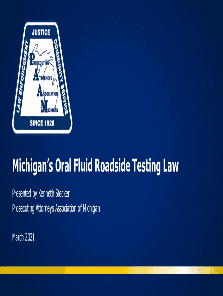 Fillable Online Oral Fluid Roadside Analysis Pilot Program - State of ...
