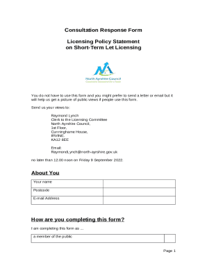 Short-Term Let Licensing (GEN24) Consultation Response Doc Template ...