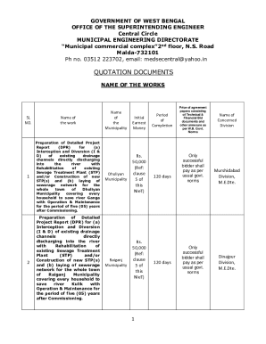 Fillable Online Government of West Bengal - Department of Municipal ...