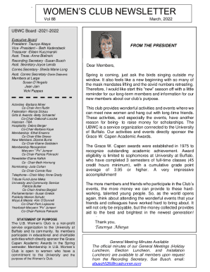 Fillable Online WOMEN S CLUB NEWSLETTER Vol 87 February, PDF Free ...