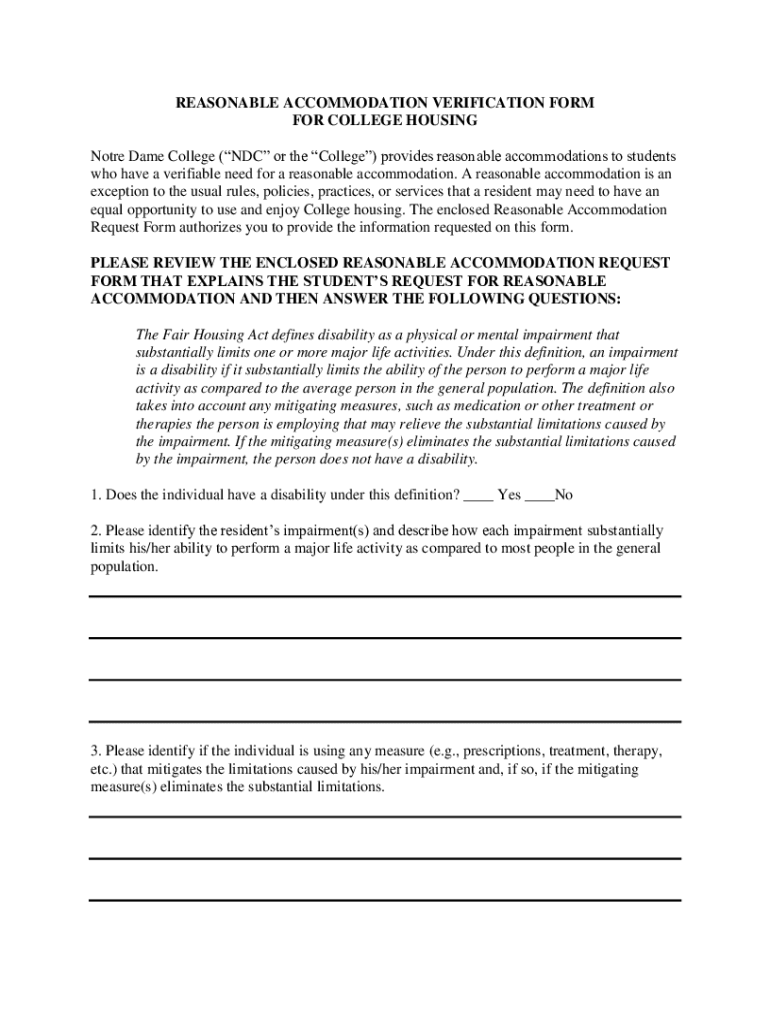 Fillable Online reasonable accommodation request form Fax Email Print - pdfFiller