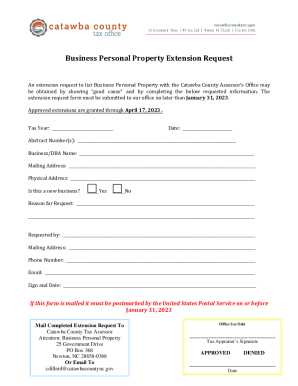 Fillable Online Business Personal Property Listing Extension Request ...