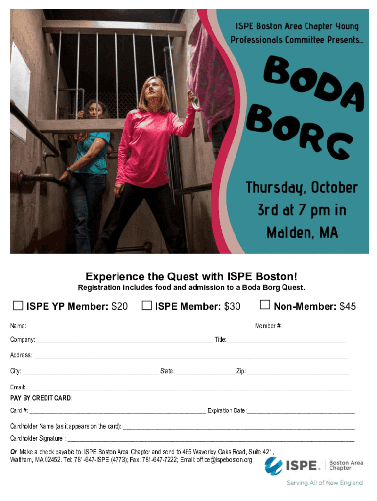 Fillable Online Experience the Quest with ISPE Boston! Fax Email Print ...