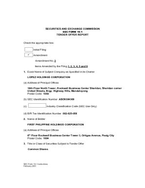 Fillable Online Tender Offer Report - First Philippine Holdings ...