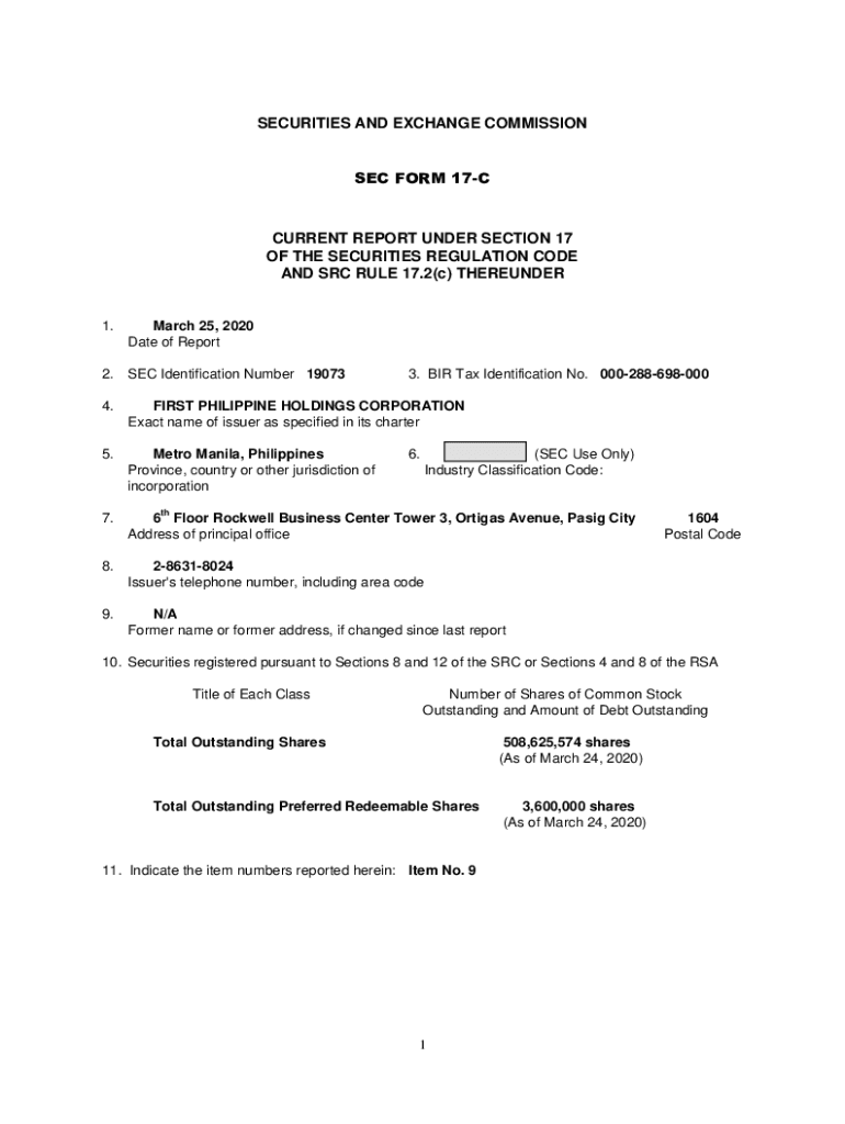 Fillable Online SEC FORMI-ACGR - First Philippine Holdings Corporation ...