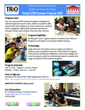 Fillable Online TRIO-STEM SUMMER APPLICATION FLYER2020.docx Fax Email ...