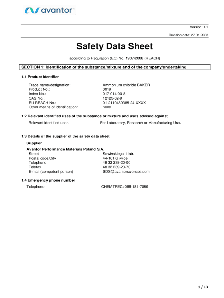 Fillable Online Safety Information Sheet SECTION 1 - Lapinus Fax Email ...