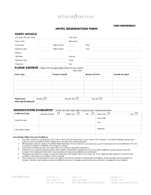 Fillable Online Hotel Reservation Form Sample - Studocu - Studocu Fax ...