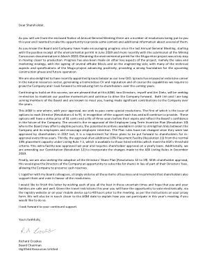 Fillable Online Dear Fellow Shareholder, As you will see from the ...