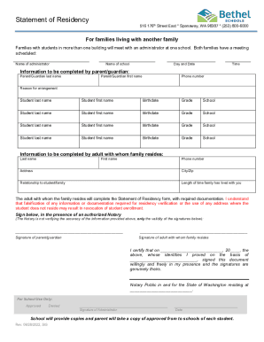 Fillable Online RESIDENCY Statement.docx Fax Email Print - pdfFiller
