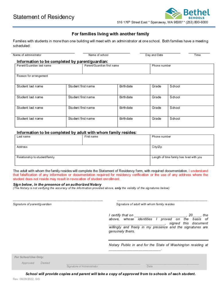 Fillable Online RESIDENCY Statement.docx Fax Email Print - pdfFiller
