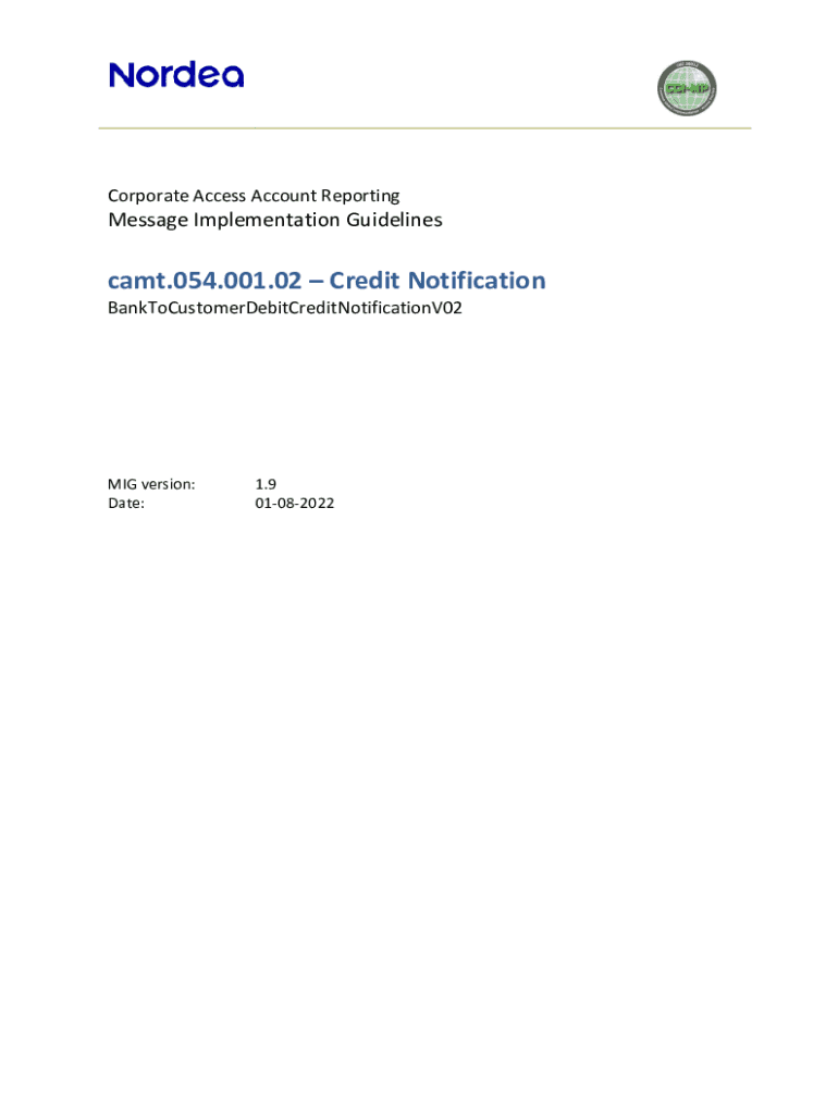 Fillable Online MIG - camt.053.001.02 - Account Statement Extended ...