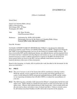 Fillable Online Attachment J.9 Offer Letter for MLK Interim ... - DC ...