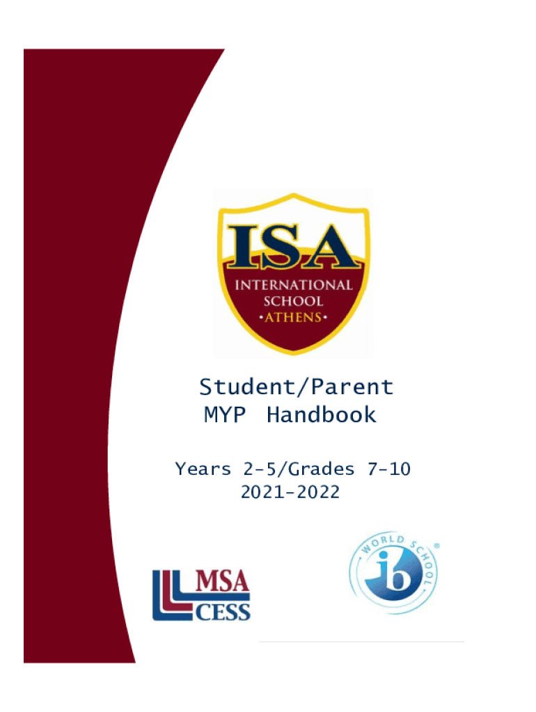 Fillable Online isa edu Parent/Student Handbook - International School ...