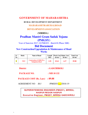 Fillable Online Pradhan Mantri Gram Sadak Yojana (PMGSY) Bid Document Fax Email Print - pdfFiller
