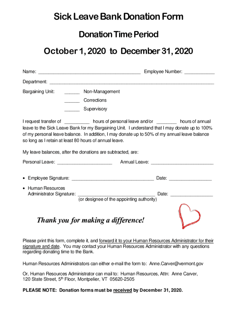 Fillable Online humanresources vermont Donor Transfer Form - Montclair ...