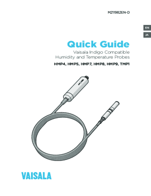 Fillable Online TSI HMP4-HMP5-HMP7- HMP8-HMP9-TMP2 Vaisala Indigo Compatible Humidity and ...