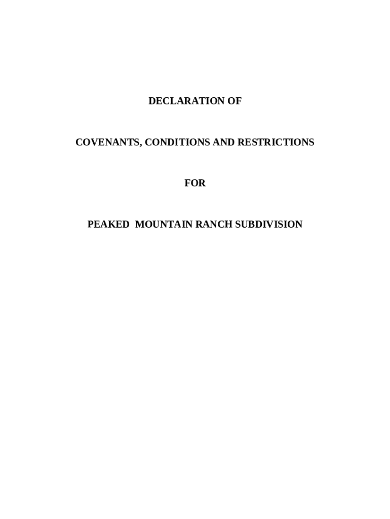 Sample Covenants, Conditions and Restrictions - Lake ... Doc Template ...