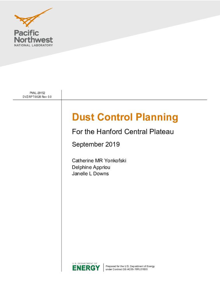 Fillable Online Dust Control Planning - OSTI.GOV Fax Email Print ...