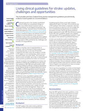 Fillable Online Living clinical guidelines for stroke: updates ...