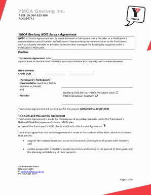 Fillable Online NDIS Service Agreement Template V1 13 11 2018.docx Fax ...