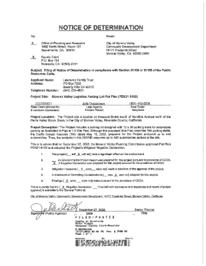 Fillable Online Notice of Determination - Public Works, Los Angeles ...