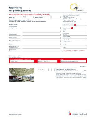 Fillable Online Order form for parking permits Fax Email Print - pdfFiller