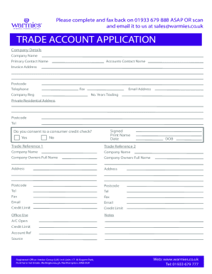Fillable Online Trade Application Form - Website Fax Email Print ...