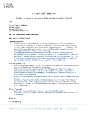 Fillable Online Cover Letter Heading & Header Template (4+ Examples ...