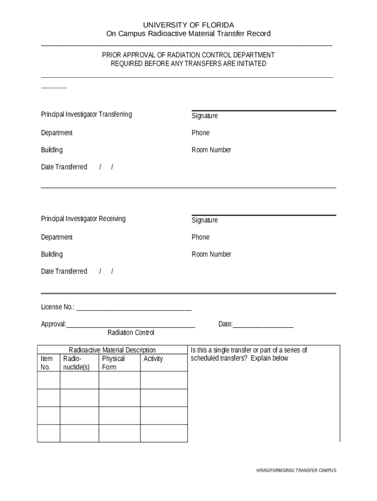 Radioactive Material Transfer Record/Bill of Lading From UF ... Doc ...