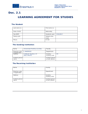 Learning Agreement - Universidad Pontificia Comillas Doc Template ...