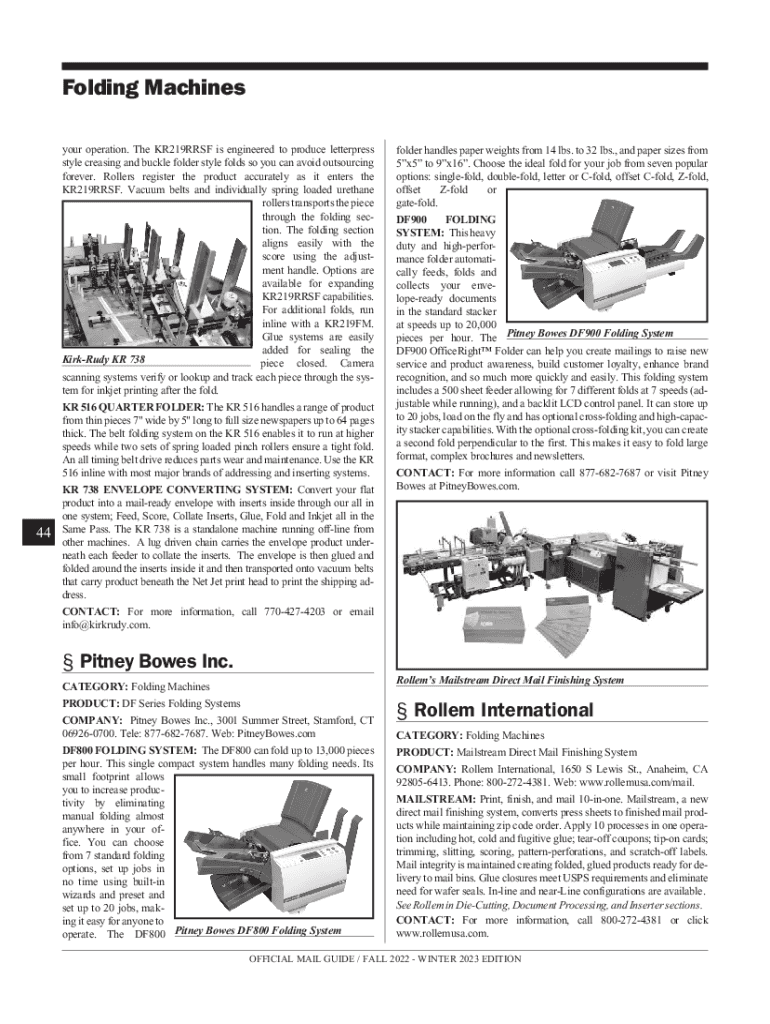 Fillable Online All You Need to Know About Paper Folding Machines Fax ...
