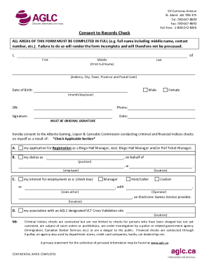 Fillable Online When do I need to apply for an AGLC license? Fax Email ...