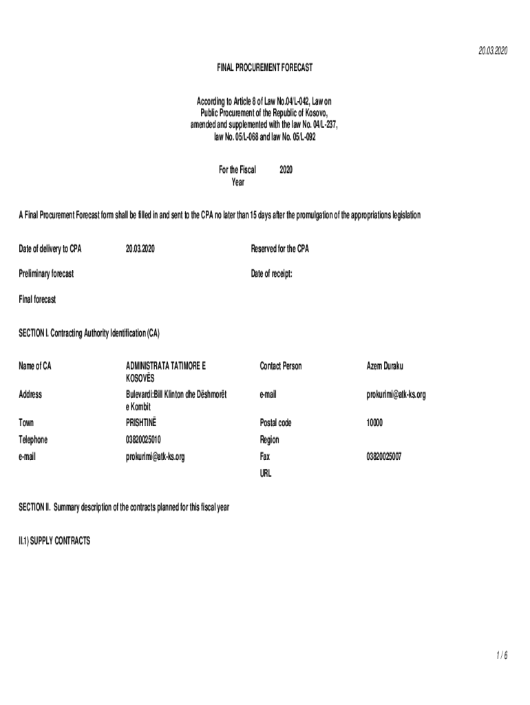 Fillable Online Supply, service, works - E-Prokurimi Fax Email Print - pdfFiller