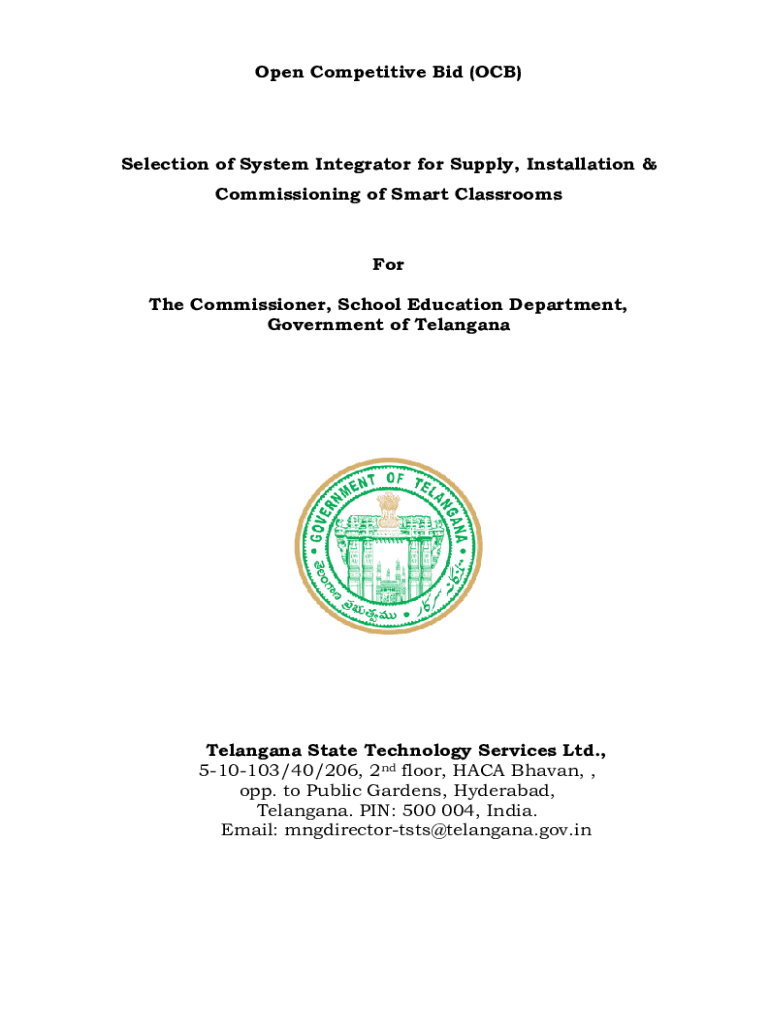 Fillable Online Request for Open Competitive Bid (OCB) (Short Tender ...