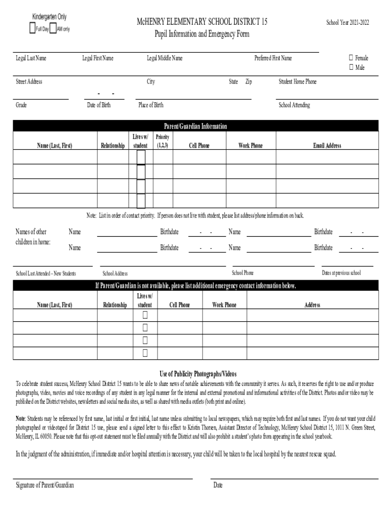 Fillable Online Pupil Information Sheet 2021-2022 English-FORM2021.pdf ...