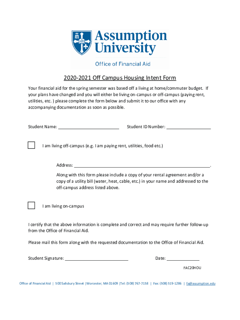 Fillable Online OFF-CAMPUS STUDENT RESOURCE WORKSHEET Fax Email Print ...