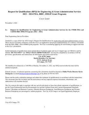 Fillable Online 6-9 sample request for qualifications (rfq) for ...