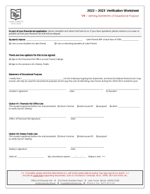 Fillable Online 22-23 Identity and Statement of Educational Purpose ...
