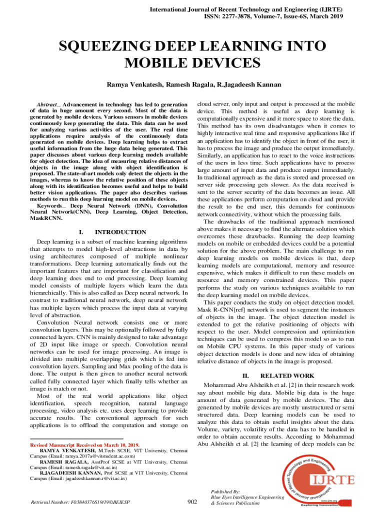 Fillable Online SQUEEZING DEEP LEARNING INTO MOBILE DEVICES Fax Email ...