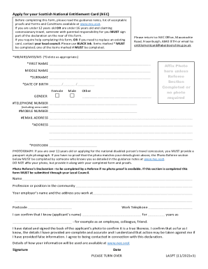 Fillable Online Apply for a National Entitlement Card (NEC) or a Young ...