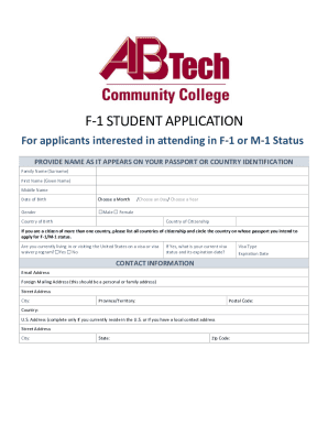 Fillable Online F-1 Student Application Fax Email Print - pdfFiller