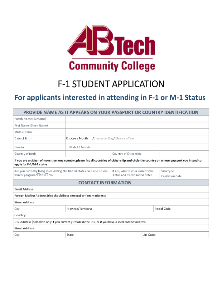 Fillable Online F-1 Student Application Fax Email Print - pdfFiller