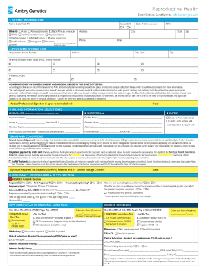 Fillable Online Reproductive Health - Ambry Genetics Fax Email Print ...