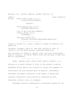 Fillable Online supreme court, appellate division, first department ...