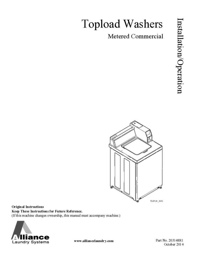 Fillable Online Operation/Maintenance for Washer-Extractors - Speed ...